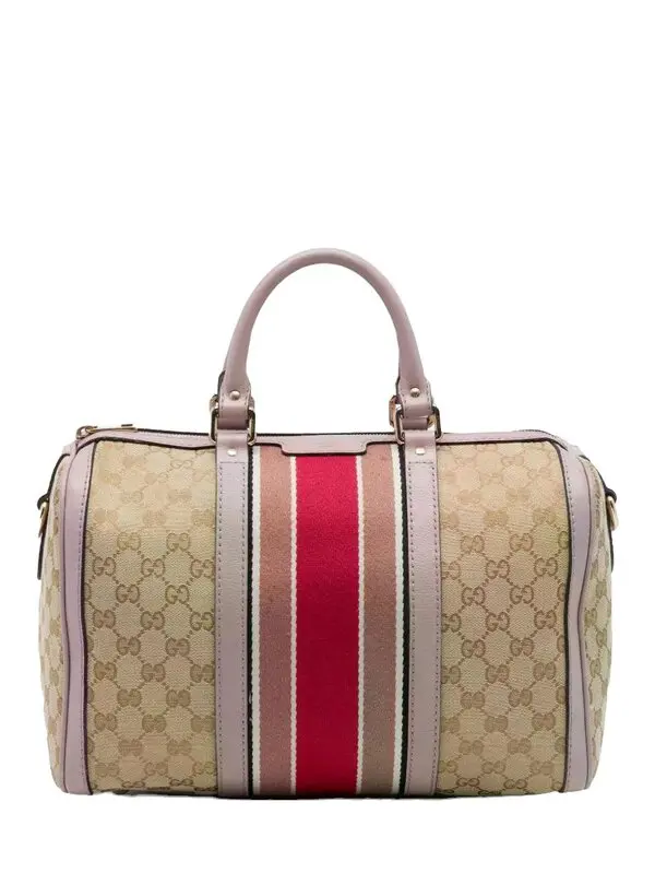 Gucci 2016-2026 Medium Gg Canvas Web Joy Boston Bag Satchel - Neutrals