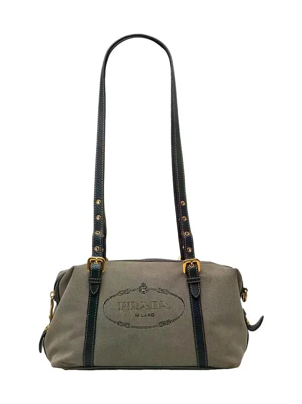 Prada 2010-2026 Canvas Canapa Logo Shoulder Bag - Brown