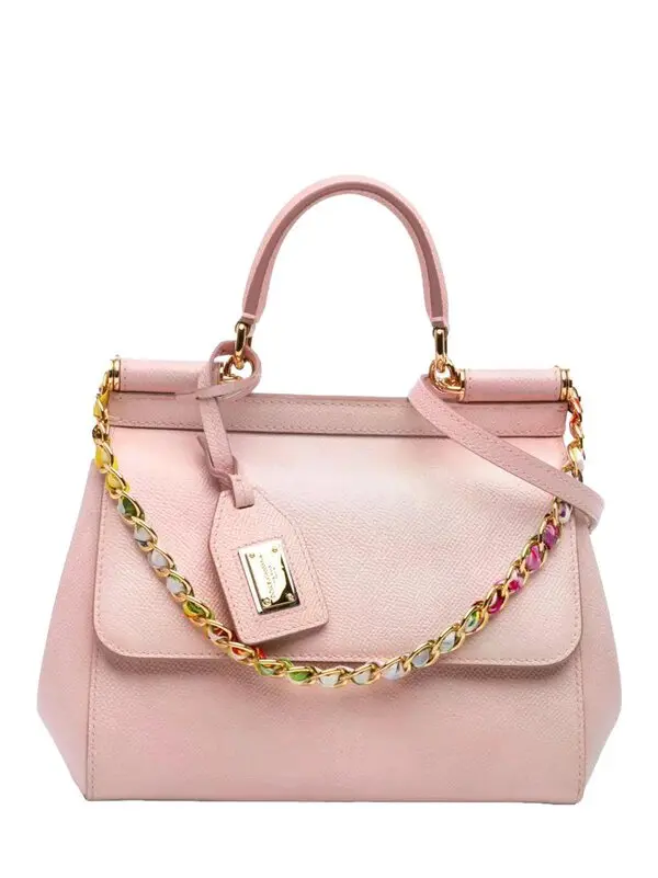 Dolce & Gabbana 2010-2026 Small Leather Miss Sicily Satchel - Pink