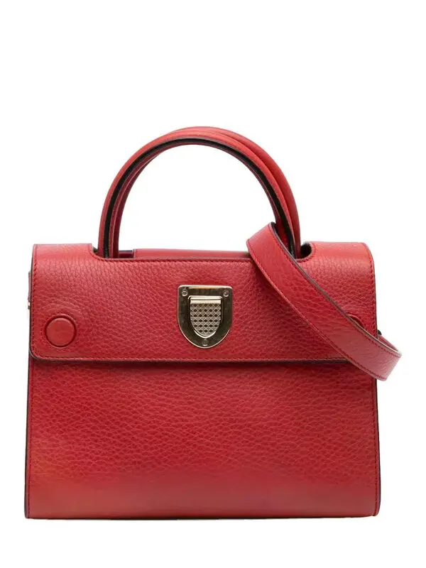 Dior 2017 Grained Calfskin Diorever Satchel - Red