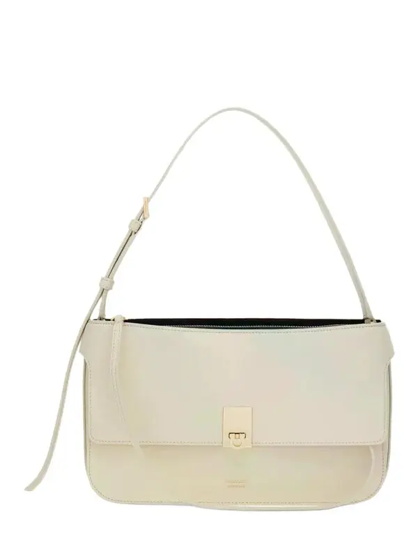 FERRAGAMO Mini Cara Bag In Smooth Calfskin Leather - Neutrals