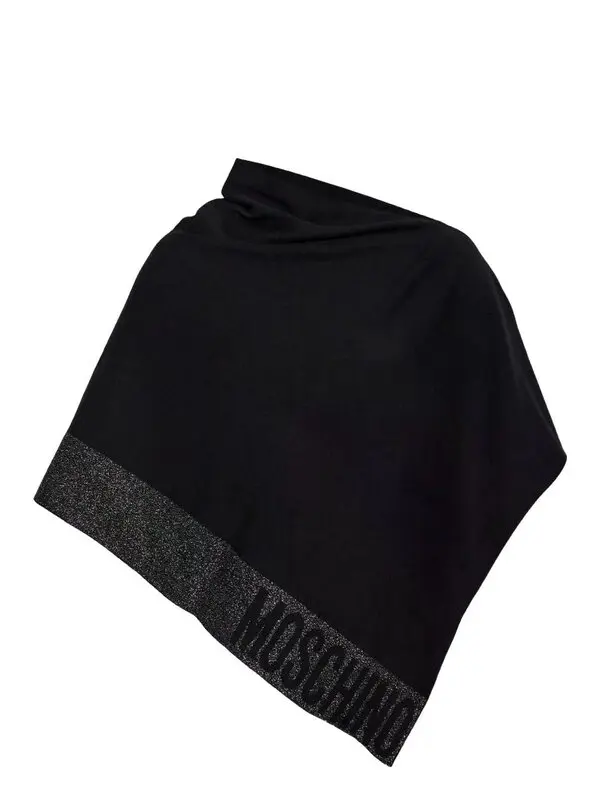 Moschino Logo-detail Metallic-trim Poncho - Black