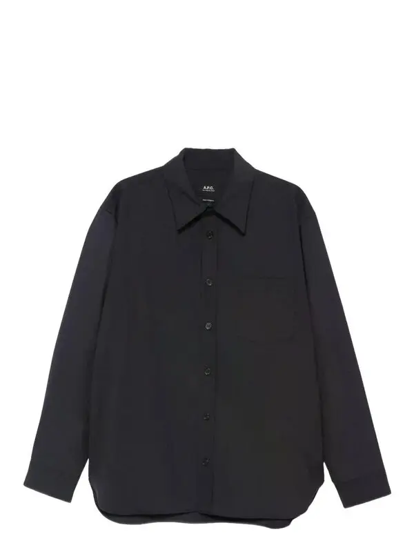 A.p.c. Chest-pocket Long-sleeve Shirt - Blue