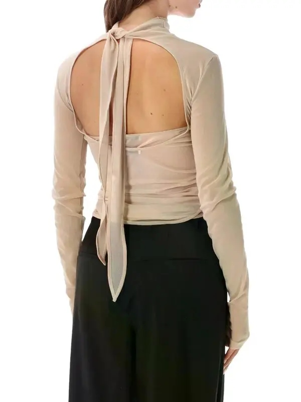LEMAIRE Ballerina Scarf Top In Mesh Jersey - Neutrals