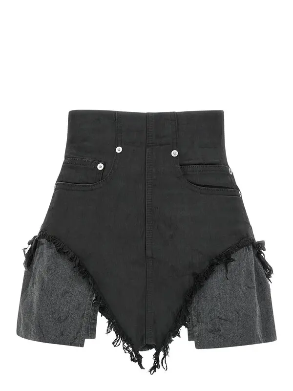 Rick Owens Dirt Cutoffs Denim Shorts - Black