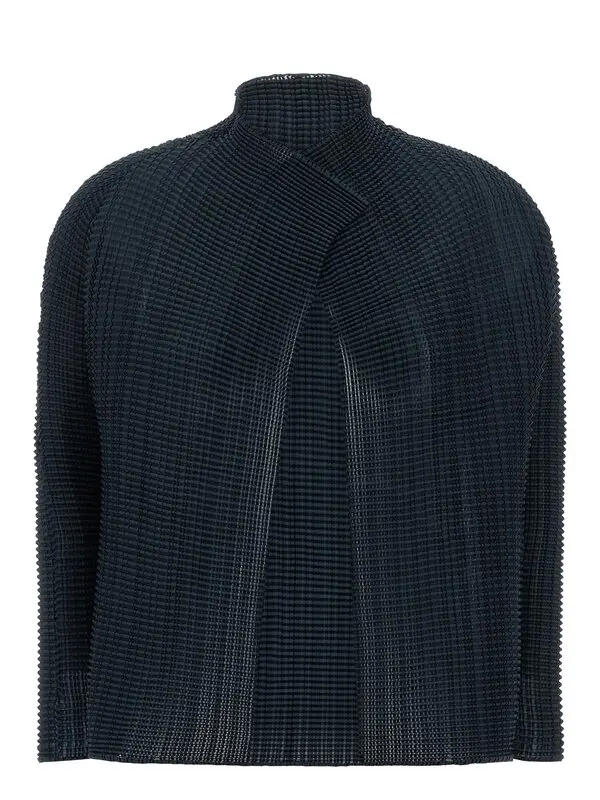 Issey Miyake Wooly Pleats-68' Cardigan - Blue