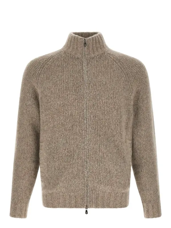 Brunello Cucinelli Cashmere And Silk Cardigan - Cream