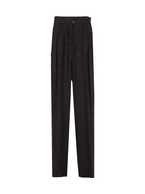 Dries Van Noten High-waisted Trousers Moiré Motif - Black
