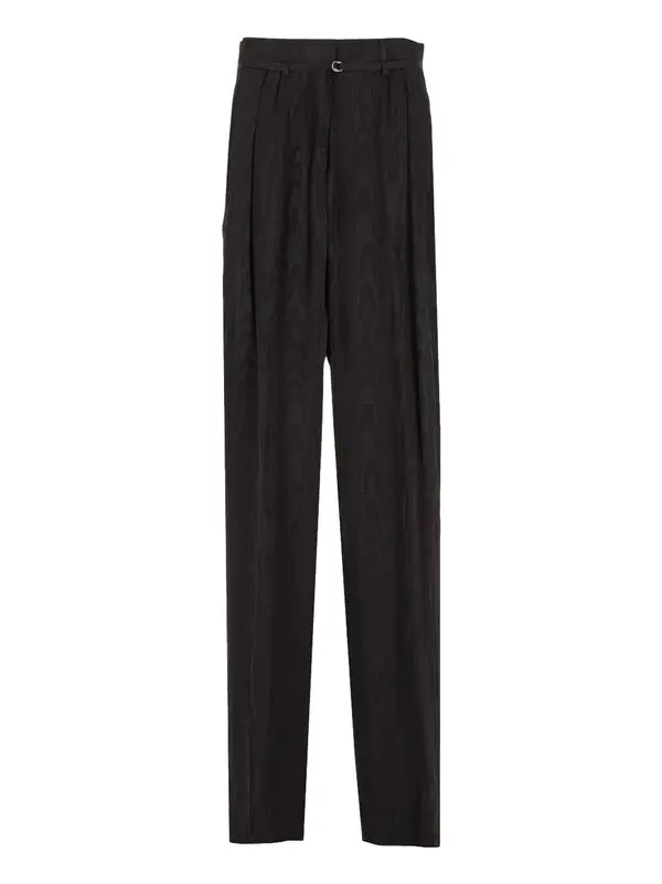 Dries Van Noten High-waisted Moiré Motif Trousers - Black