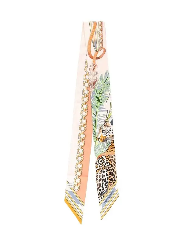 FERRAGAMO Mini Bandeau Felini Print - Orange