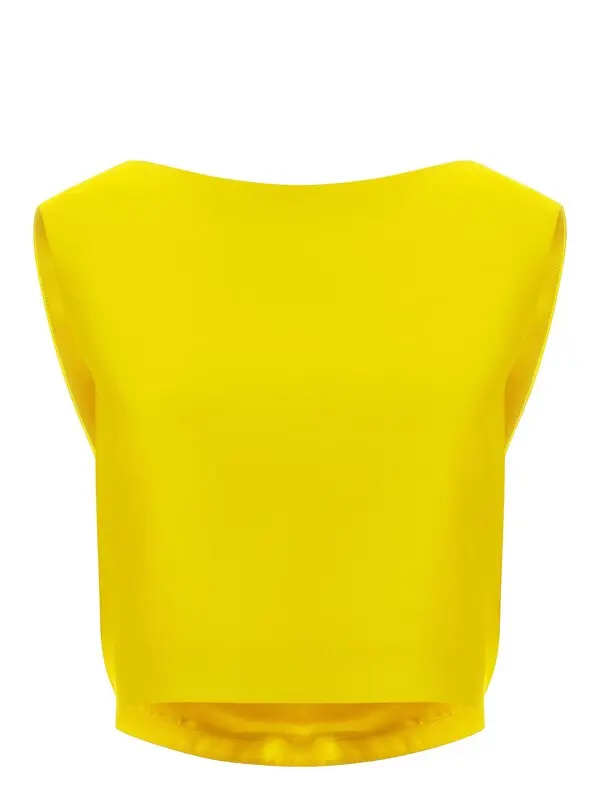 Balenciaga Draped Crop Top - Yellow