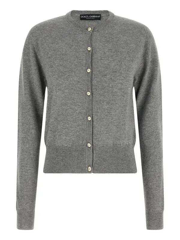 Dolce & Gabbana Logo Buttons Cardigan - Gray