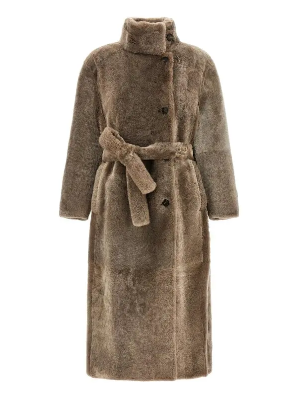 Brunello Cucinelli Shearling Coat - Brown