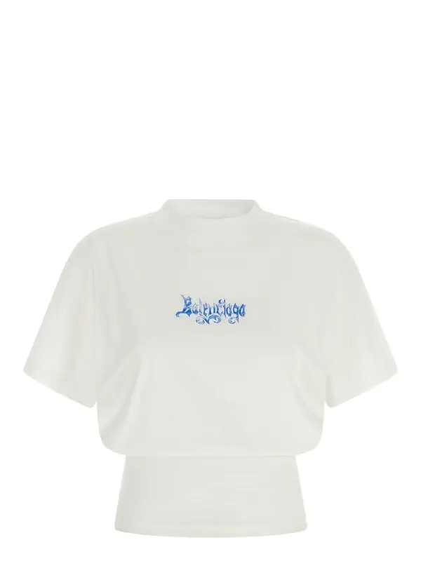 Balenciaga Sketchy" Logo T-shirt - White