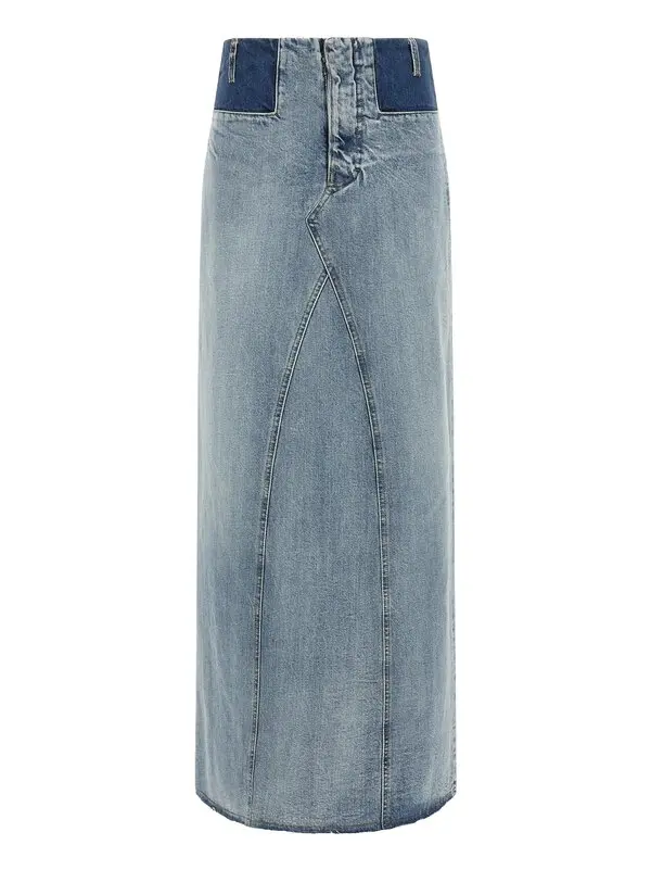 MAISON MARGIELA Deconstructed Two-tone Denim Skirt - Blue
