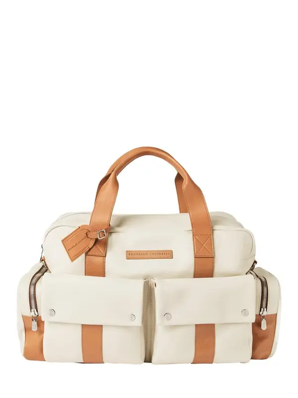 Brunello Cucinelli Grained Calfskin Leisure Bag - Blue