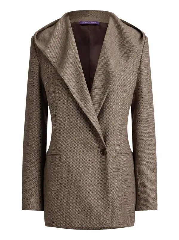 Ralph Lauren Wool Hooded Single-breasted Blazer - Brown