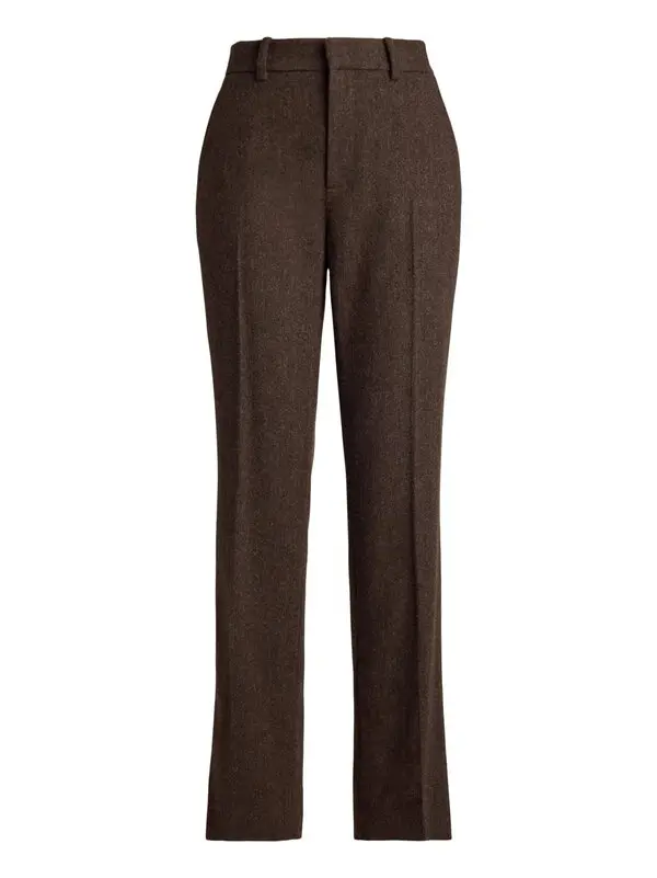 Ralph Lauren Wool-blend Straight Trousers - Brown