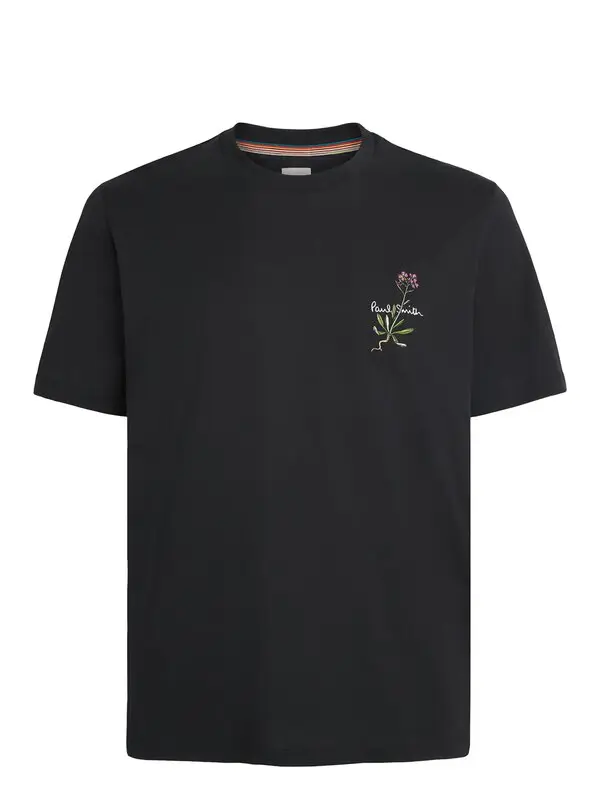 Paul Smith Organic Cotton Embroidered T-shirt - Black