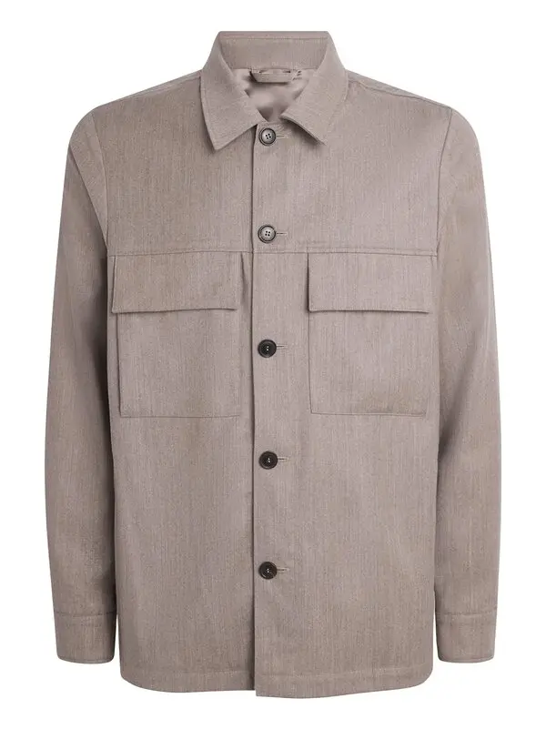 Paul Smith Wool-cashmere Overshirt - Grey