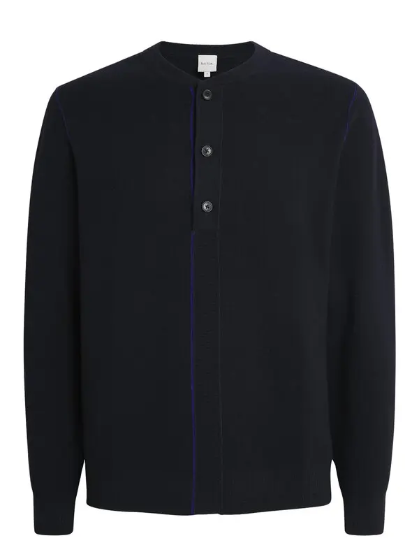 Paul Smith Merino Henley Sweater - Navy