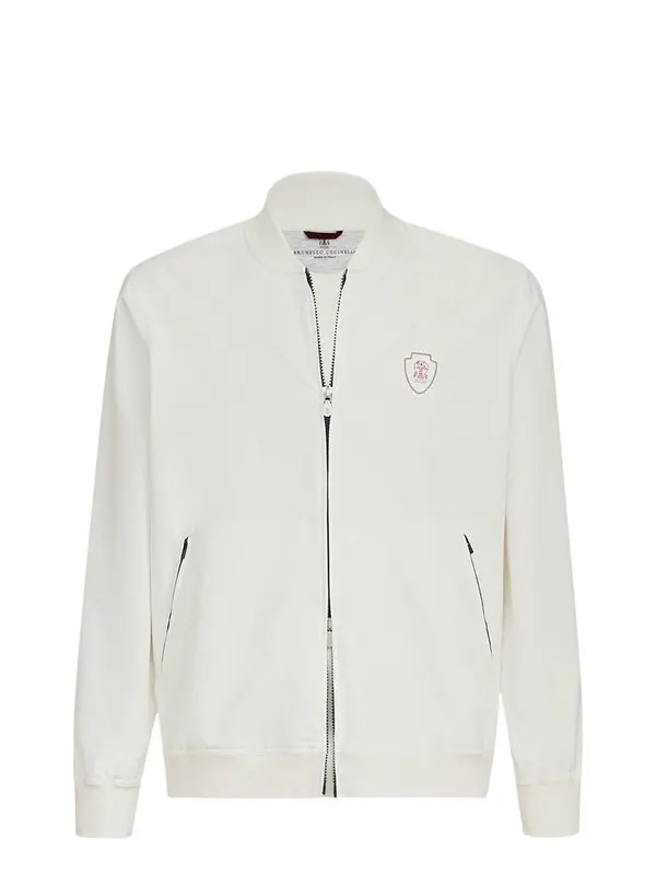 Brunello Cucinelli Crest Zip-up Sweatshirt - White