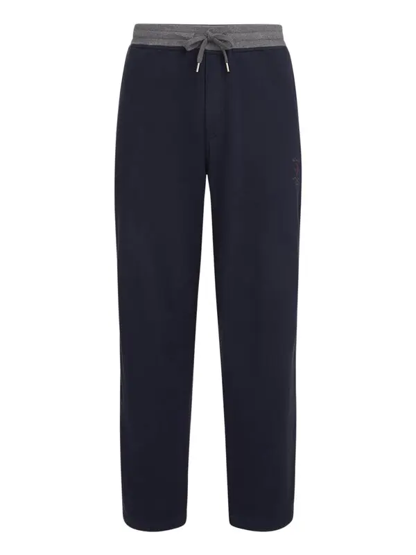 Brunello Cucinelli Cotton Embroidered Sweatpants - Blue