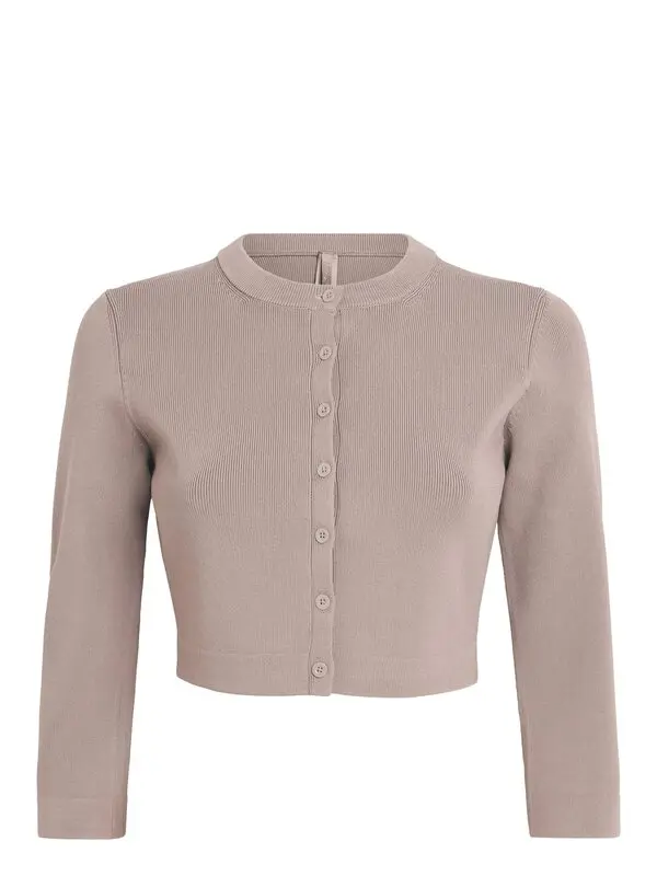 SKIMS Refined Knit Crop Cardigan - Grey