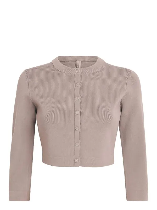 SKIMS Refined Knit Crop Cardigan - Grey
