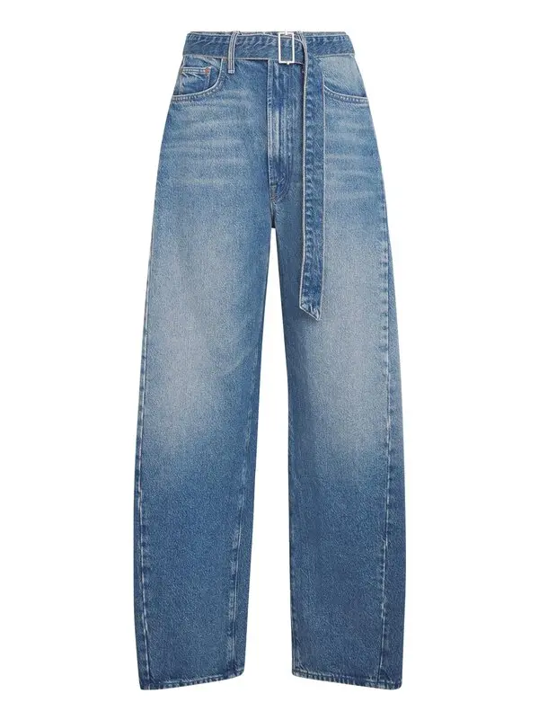 MOTHER Belted The Spoonful Nerdy High-rise Barrel Jeans - Blue