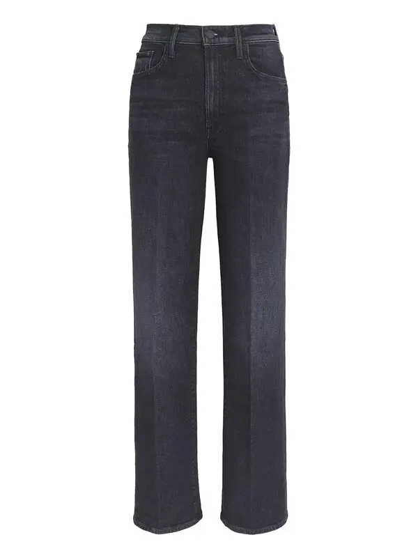 MOTHER The Rambler Zip Sneak High-rise Straight Jeans - Black