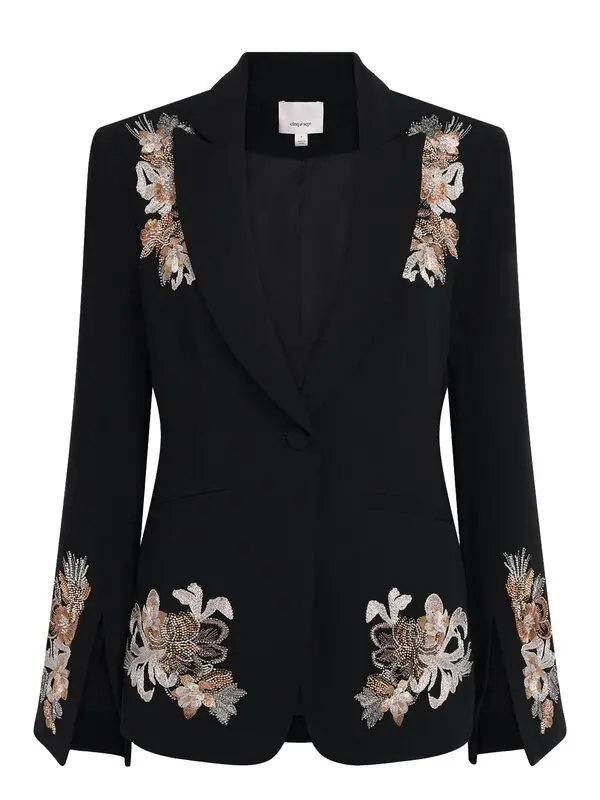 Cinq À Sept Beaded Border Isby Blazer - Black