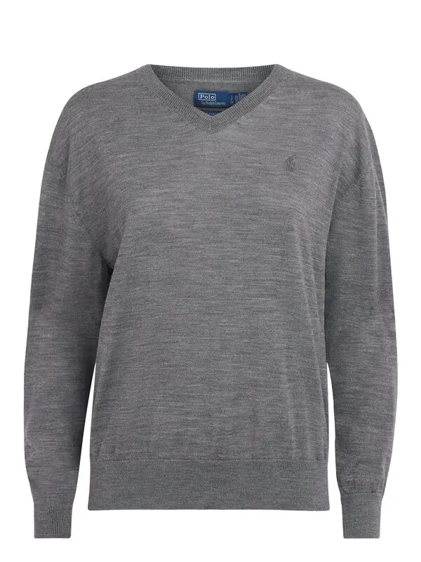 Polo Ralph Lauren Wool V-neck Sweater - Grey