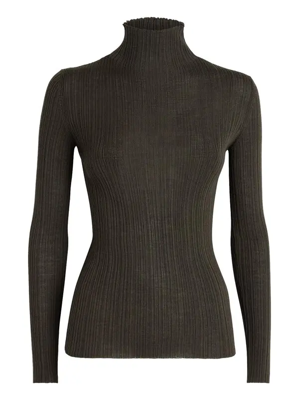 Agnona Cashmere-wool-silk Corteccia Stitch Top - Green