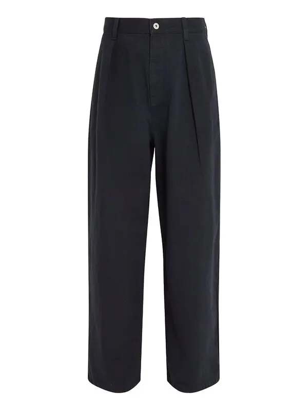 JW Anderson Cotton Pleated Trousers - Black