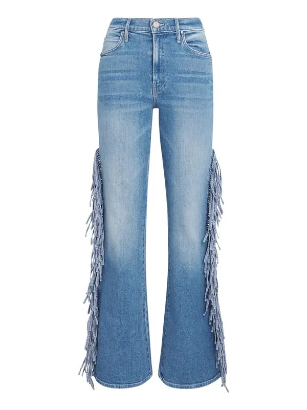 MOTHER Fringe Desperado Sneak High-rise Bootcut Jeans - Blue