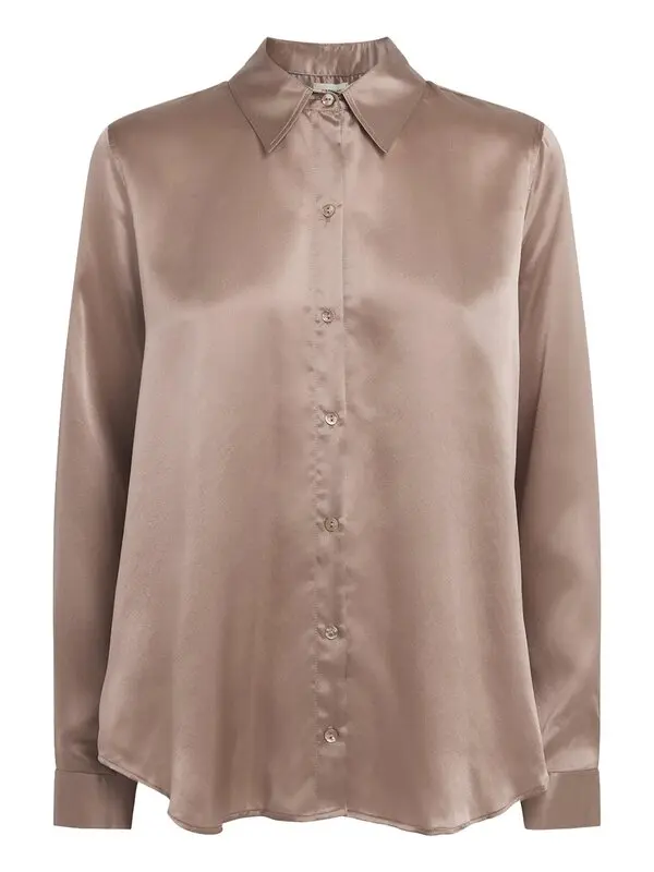 L'Agence Silk Tyler Blouse - Beige