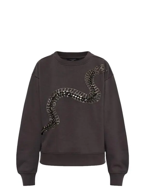 ALLSAINTS Snake Motif Longsleeve Sweatshirt - Washed Black