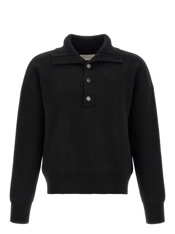 AMI Paris De Cœur' Patch Sweater - Black