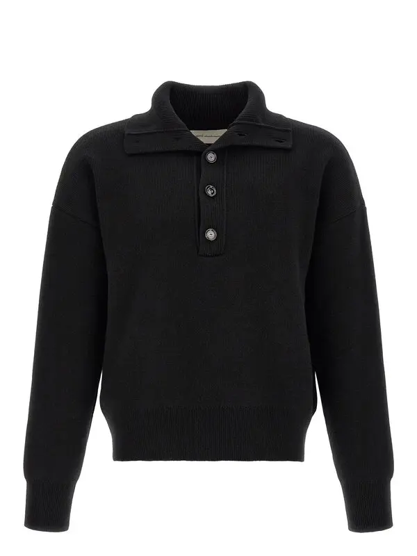 AMI Paris De Cœur Patch Sweater - Black