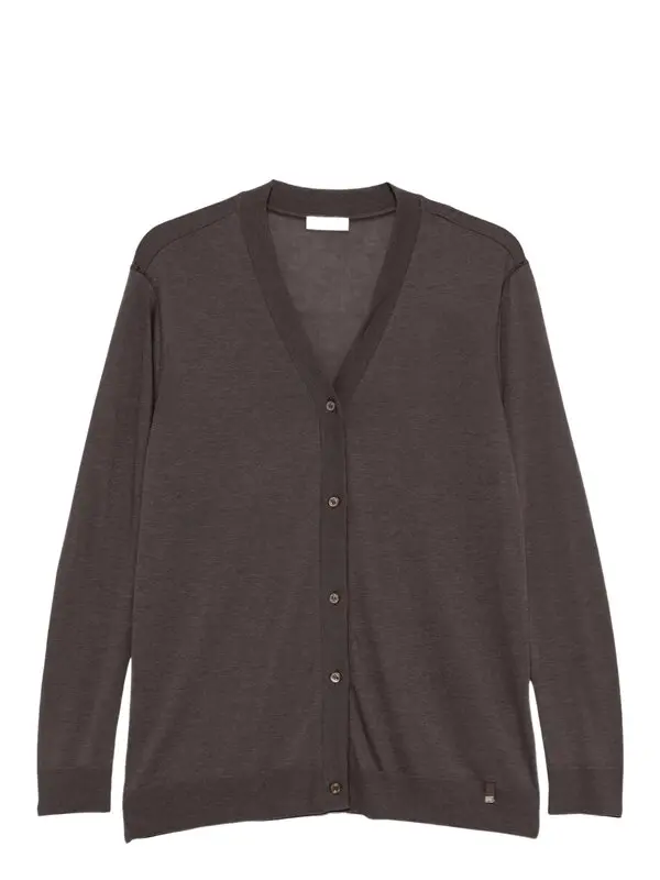 Herno Button-front Long-sleeve Knit Top - Brown