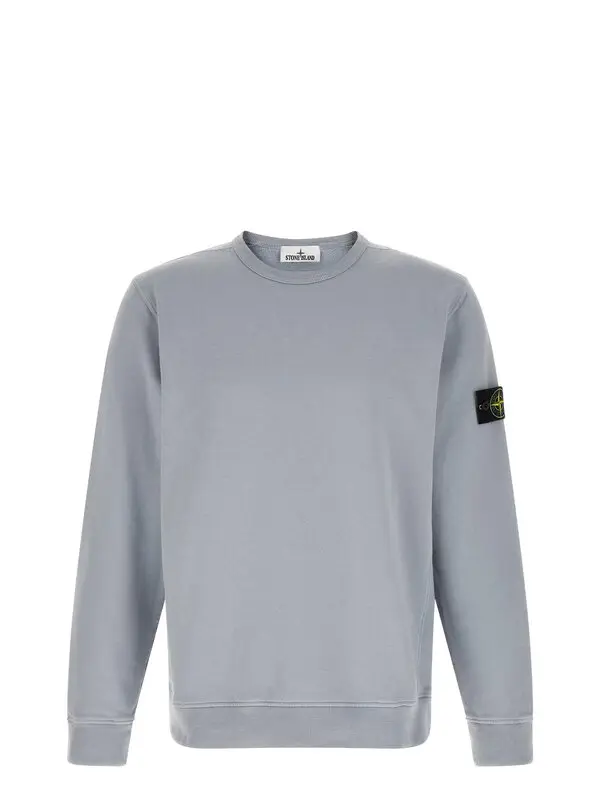 Stone Island Crewneck Sweatshirt With Badge Detail - Gray