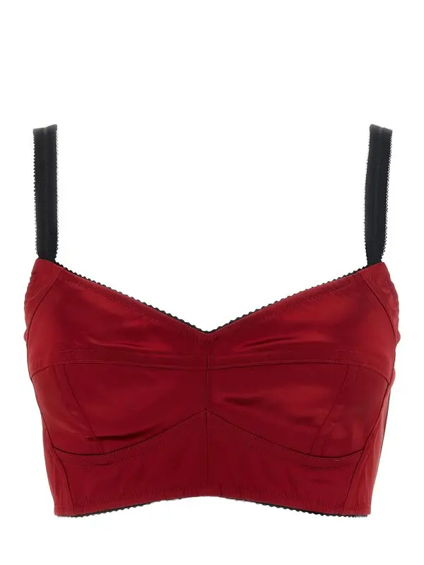 Dolce & Gabbana Bustier Top With Stitching - Red