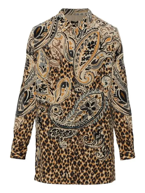 Etro Printed Silk Shirt - Brown