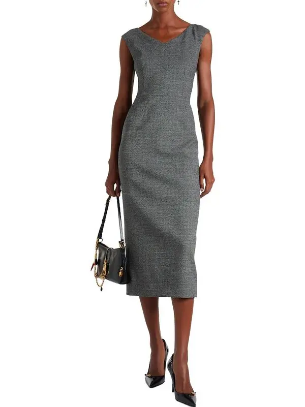 Dolce & Gabbana Wool Midi Dress - Grey
