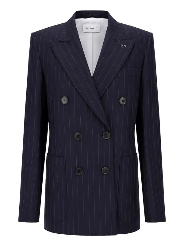 Givenchy Giacca Doppiopetto In Lana - Blue