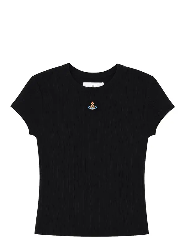 VIVIENNE WESTWOOD T-shirt Cropped Con Logo - Black