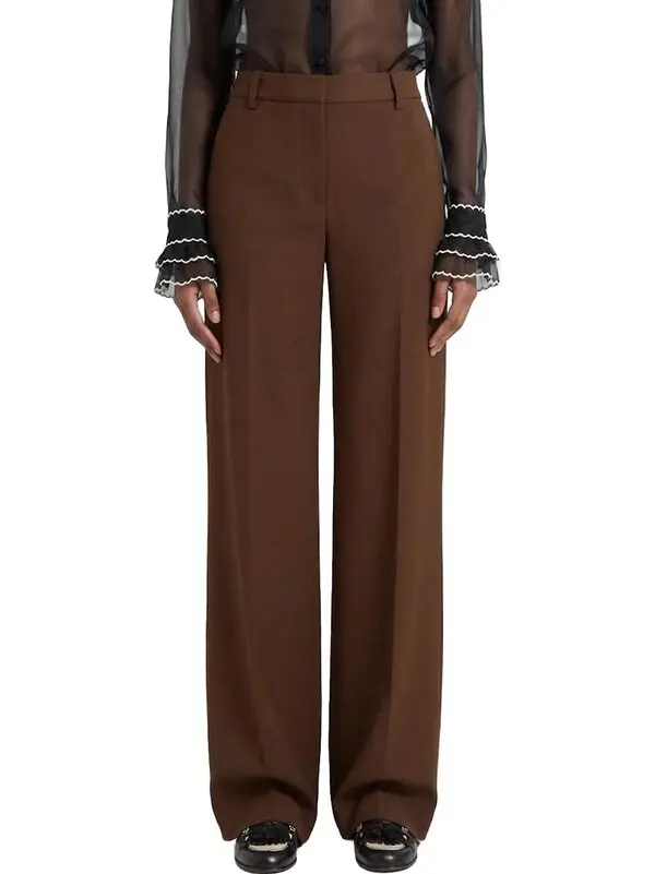 Ermanno Scervino Mid-rise Straight-leg Crêpe Trousers - Walnut