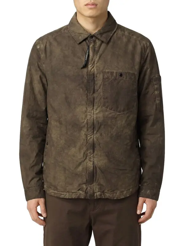 C.P. COMPANY Technical Fabric Shirt Jacket With Zip Closure And Pockets - Brown