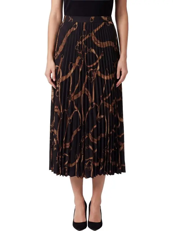 Ralph Lauren Printed Pleated Skirt - Black